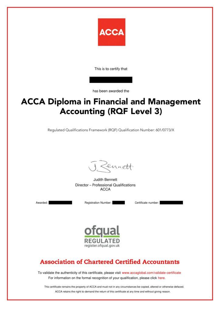 ACCA Level 3 Diploma in Financial and Management Accounting